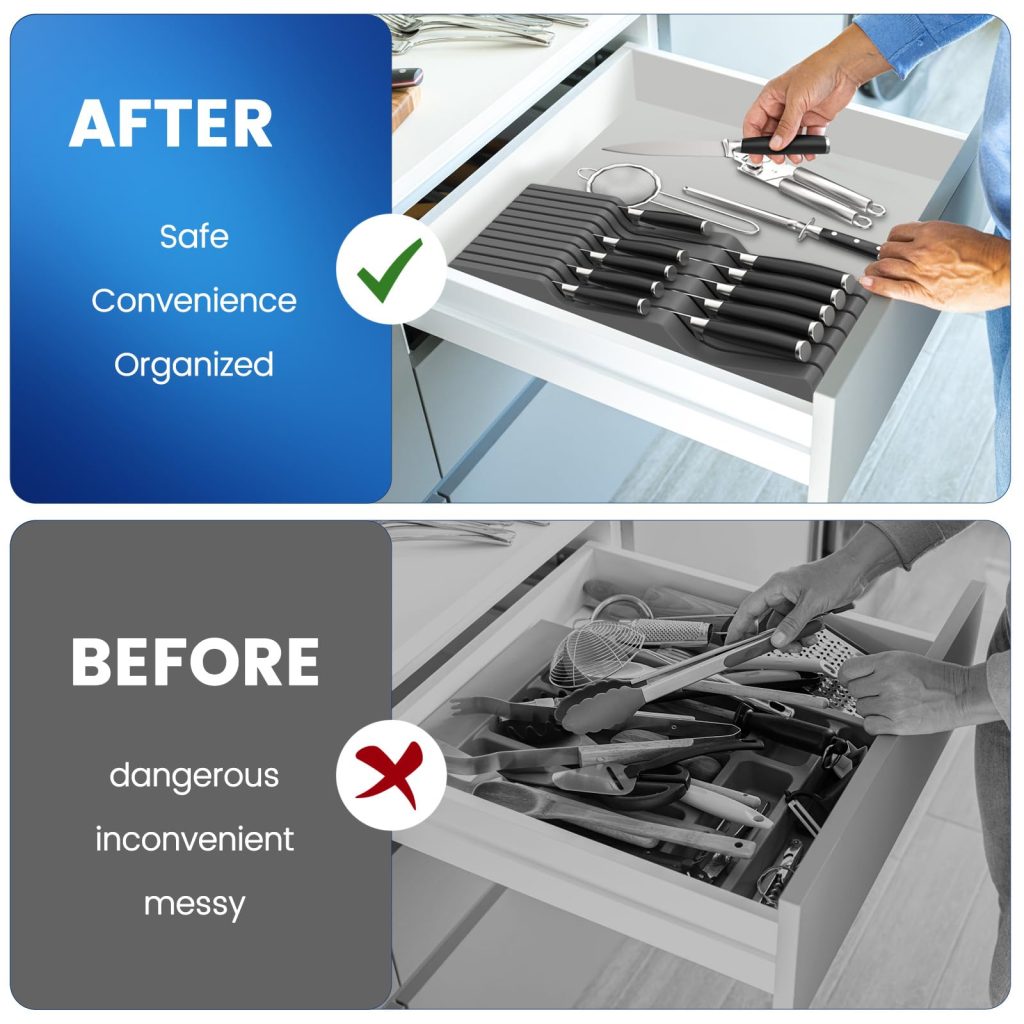Silicone Knife Drawer Organizer Drawer Knife Block Storage