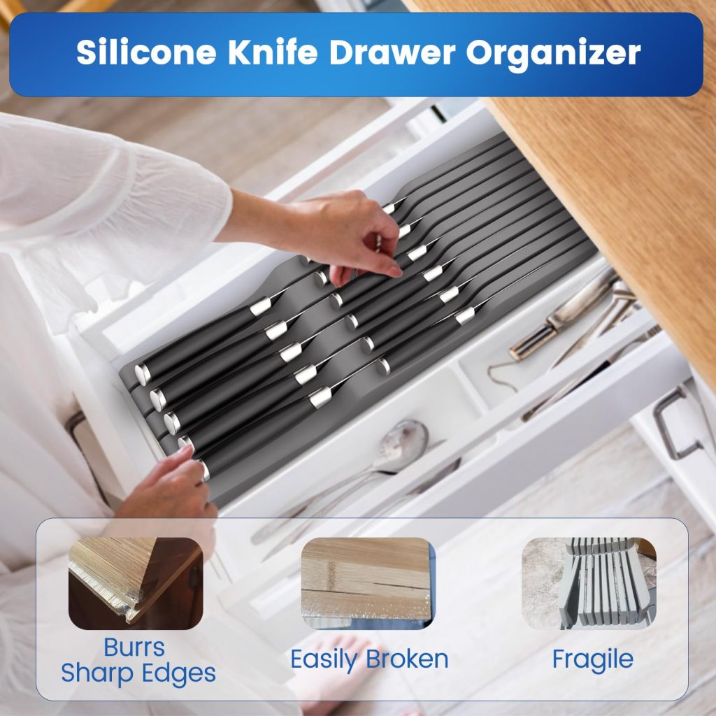 Silicone Knife Drawer Organizer Drawer Knife Block Storage